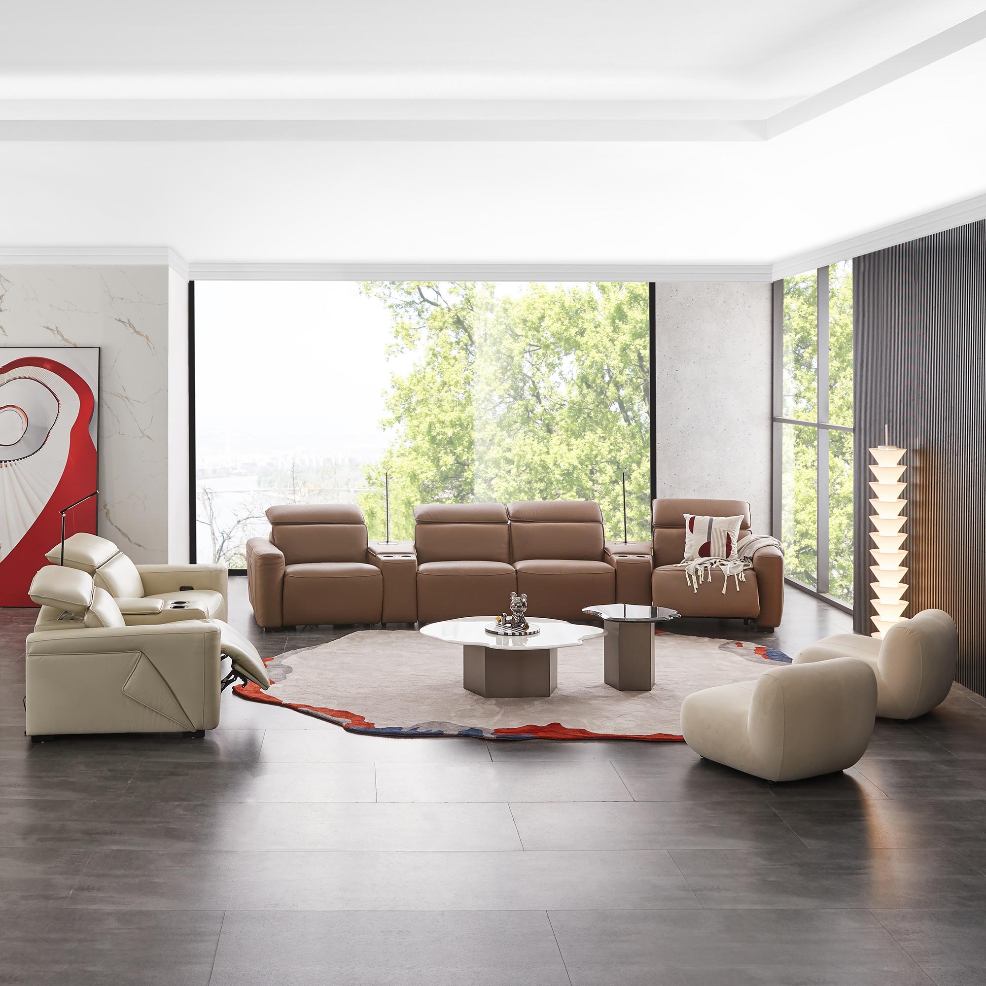 芝华仕伯爵云中书 The Letter真皮组合电动功能影院沙发BY-40331HM（加6）