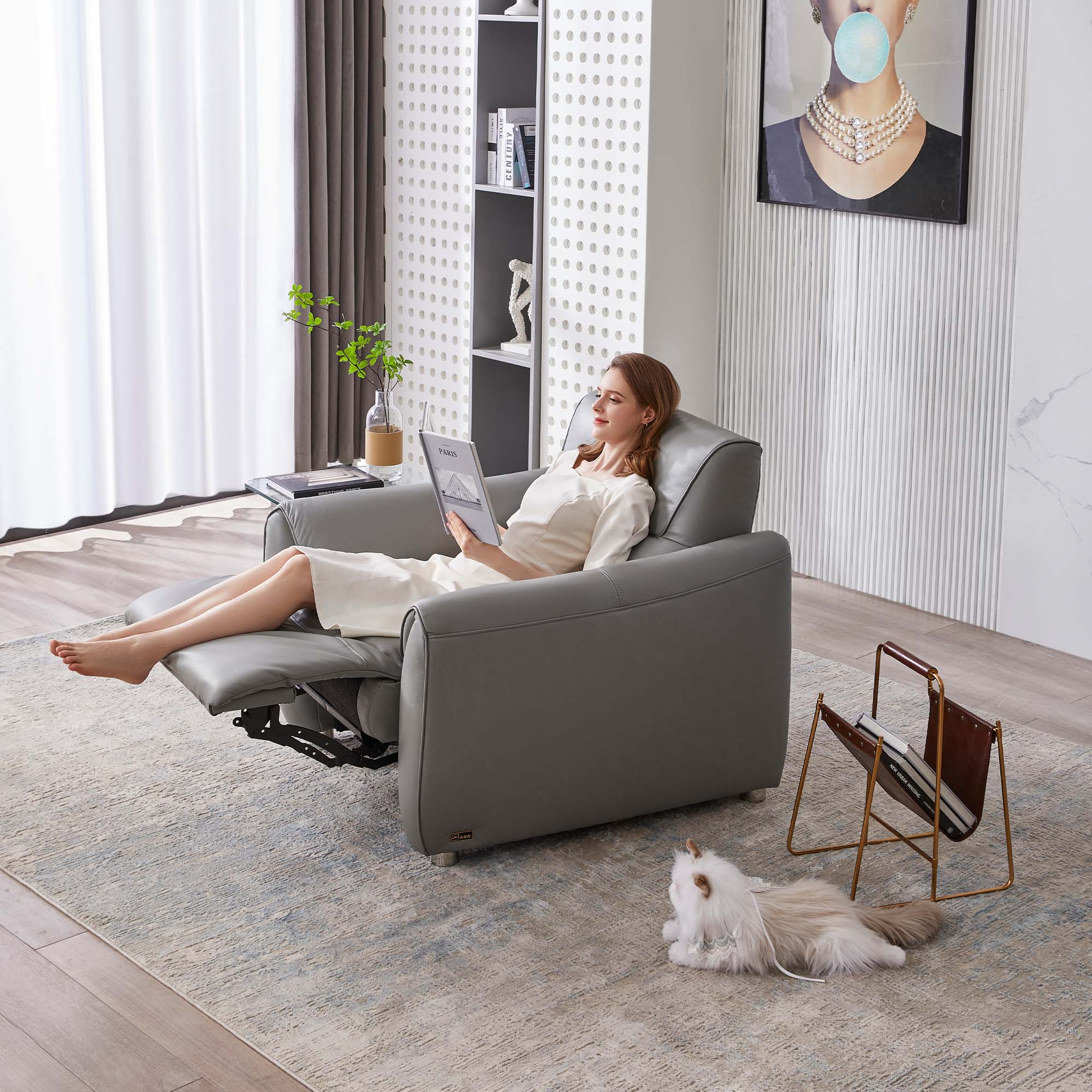 芝华仕头等舱贵族真皮组合功能沙发（零靠墙）SU-11655M 30-60天发货